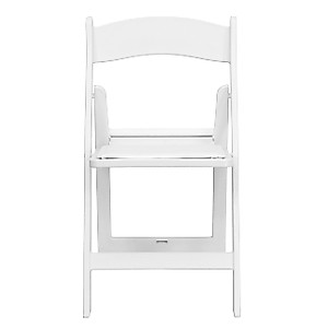 EMMA + OLIVER Folding Chair - White Resin – 2 Pack 800LB Weight Capacity Comfortable Event Chair - Light Weight Folding Chair