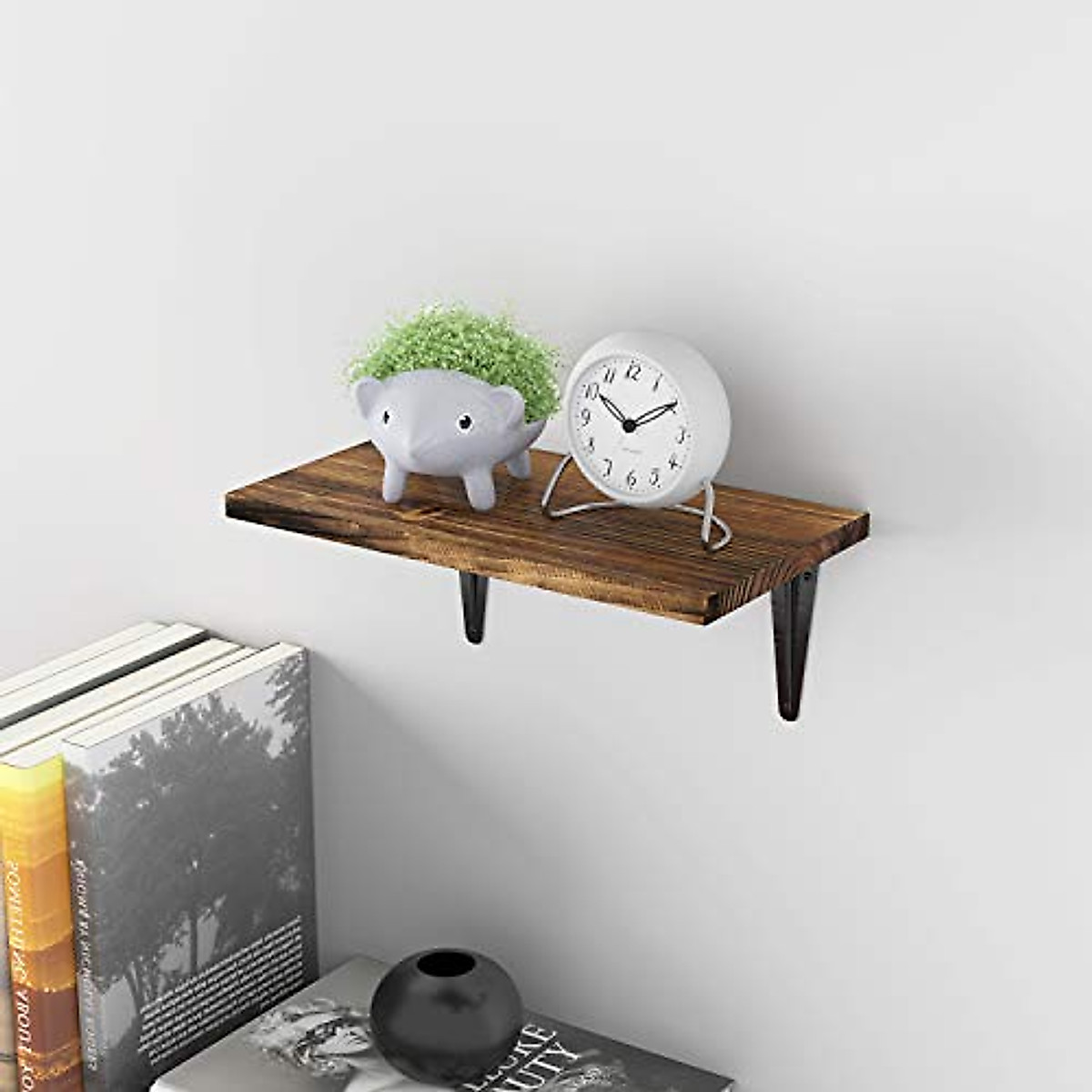 BAMFOX Floating Shelves Wall Mounted, Rustic Wood Wall Shelf for Bedroom, Bathroom, Living Room, Kitchen