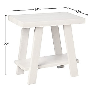 Roundhill Furniture Athens Contemporary Wood Small End Table, White
