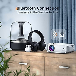 Mini Projector with 5G WiFi and Bluetooth W/ Tripod & Bag, ALVAR 9000 Lumens Portable Outdoor Movie Projector 240" Display & 1080P Supported, Compatible with TV Stick/HDMI/VGA/USB/iOS & Android…