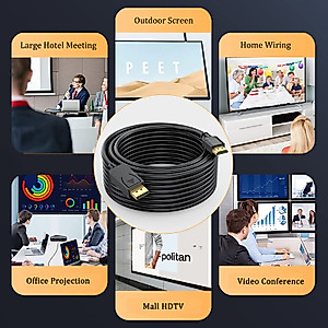 4K DisplayPort-DP to HDMI Cable 25FT, UVOOI 25 Feet Display Port to HDMI Cable Adapter, 4K&3D, 28AWG, 7.62M for HDTV, Monitor, Projector