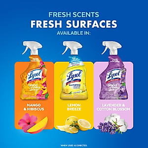 Lysol All Purpose Cleaner Spray, Multi-Purpose Disinfecting Spray, Kitchen & Bathroom Cleaner, Lemon Breeze Scent, 32 Fl Oz