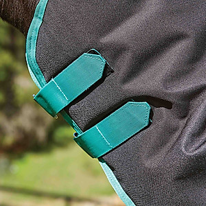 WeatherBeeta Green-Tec 900D Detach-A-Neck Medium Horse Blanket, Black/Bottle Green, 69"