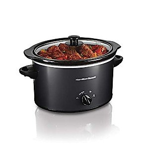 Hamilton Beach 3-Quart Slow Cooker With Dishwasher-Safe Crock & Lid, Matte Black (33231)