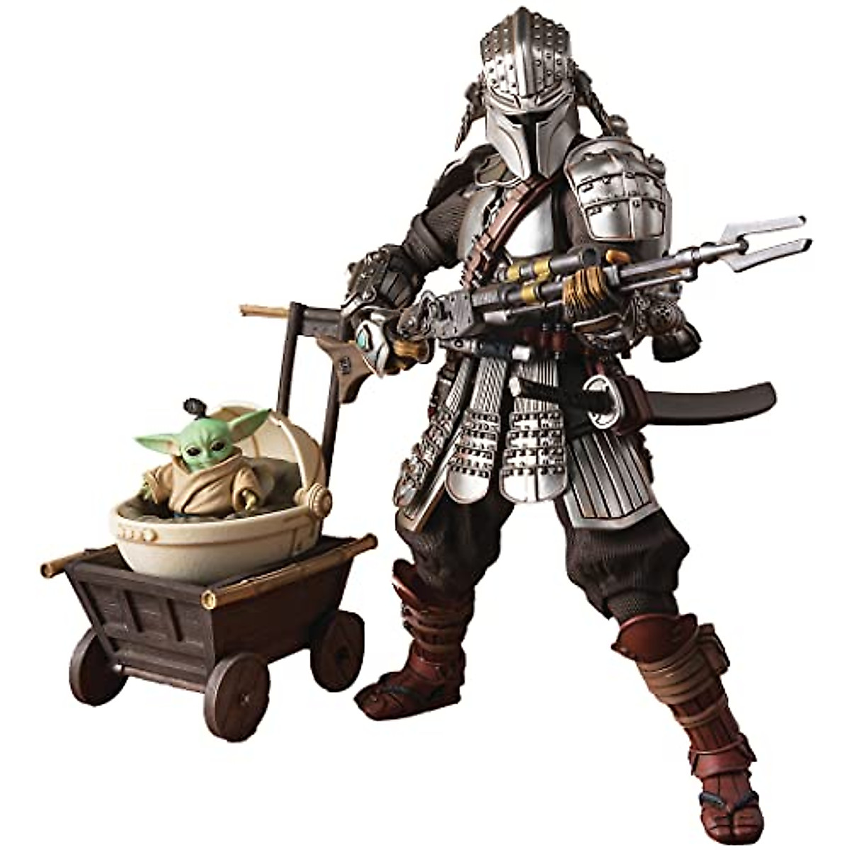 TAMASHII NATIONS - Star Wars: The Mandalorian - Ronin Mandalorian & Grougu (Beskar Armor), Bandai Spirits MEISHO Movie Realization Action Figure