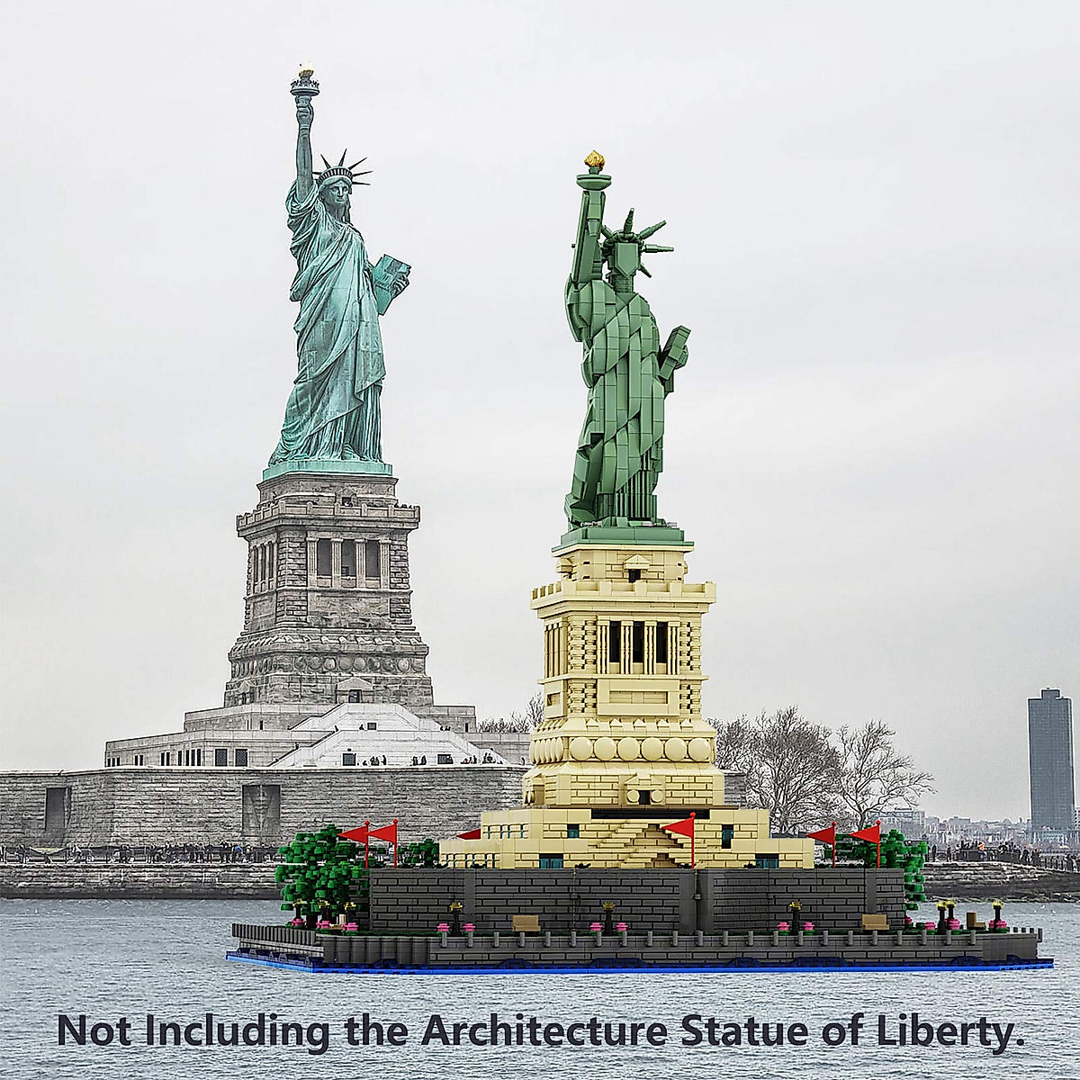 VONADO Base for Architectural Statue of Liberty Building Blocks, MOC 49317 Model Building Bricks Kit Stand for Gifts, Building Set Toy for Party Birthday and Holiday(2677Pieces)