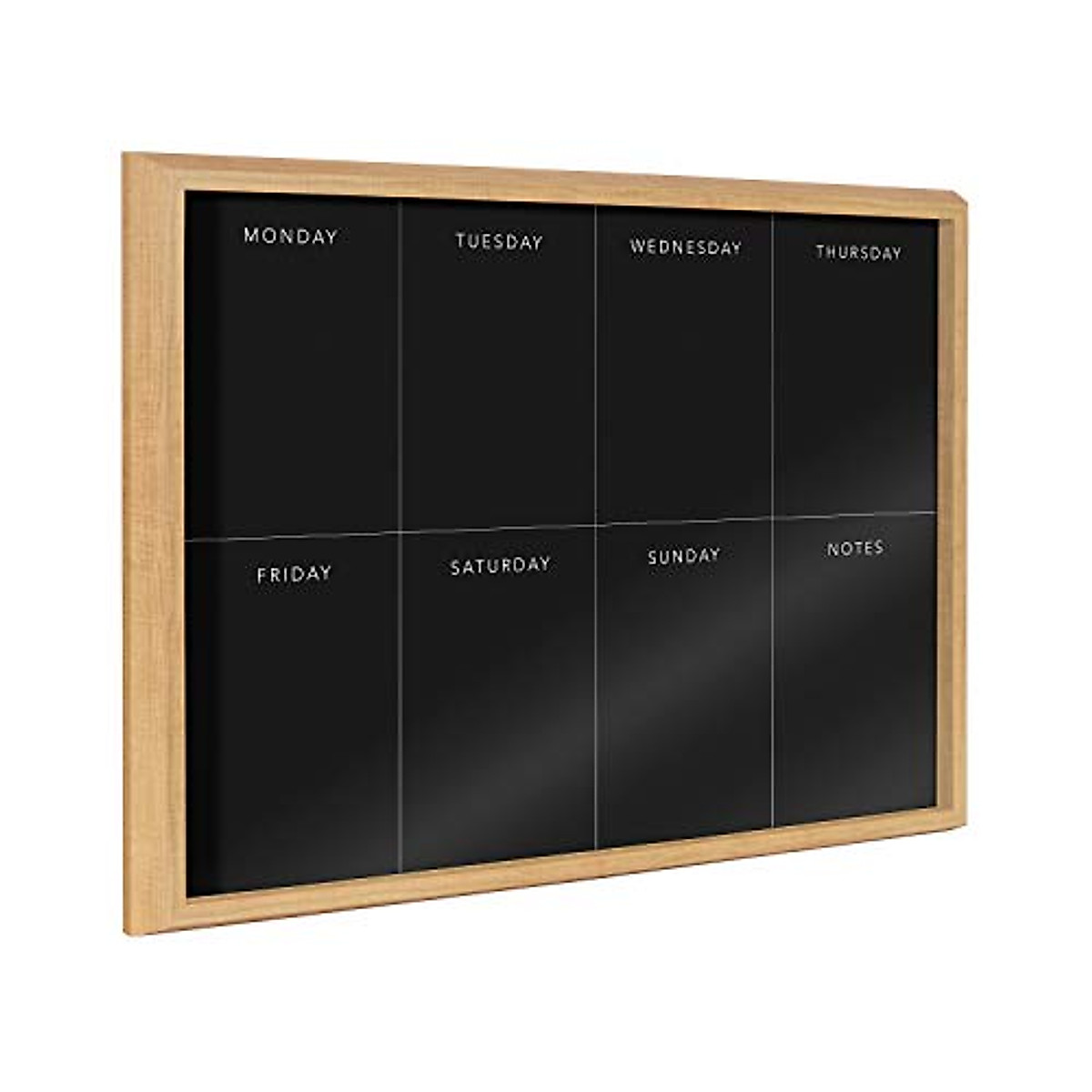 Kate and Laurel Blake This Week Framed Printed Glass Dry Erase Board by The Creative Bunch Studio, 18x24 Natural, Printed Glass Wall Décor