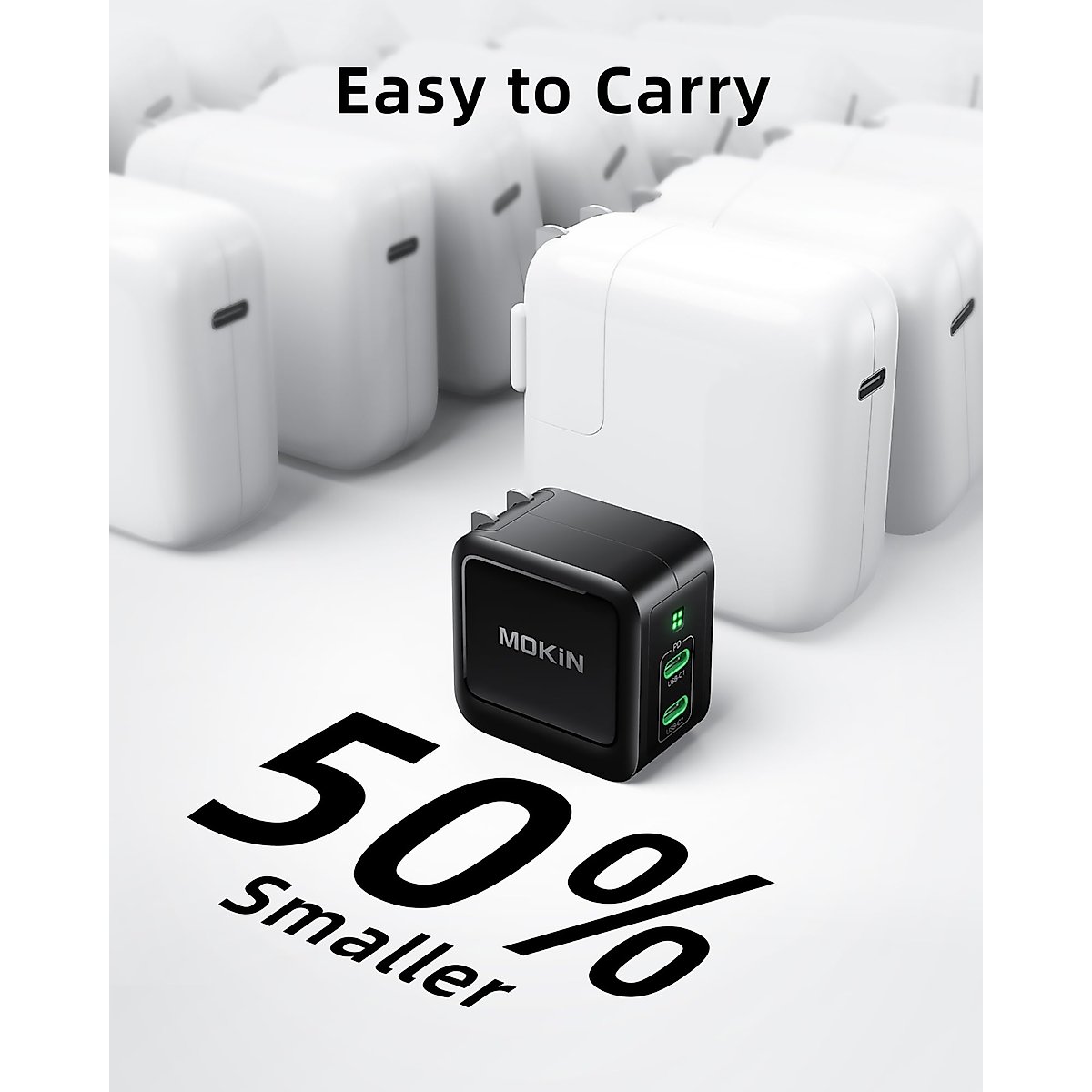 MOKiN 67W USB C Charger Block, GaN+ DP 3.0 USB C Fast Charging with Foldable Plug for MacBook Air, iPad Pro, iPhone 15 14 13 12 Pro/Plus/Pro Max, Galaxy S23, Apple Watch.