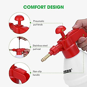 VIVOSUN Outdoor Tumbling Composter Dual Rotating Batch Compost Bin, 43 Gallon Orange Door and 0.2 Gallon Hand held Garden Sprayer Pump Pressure Water Sprayers