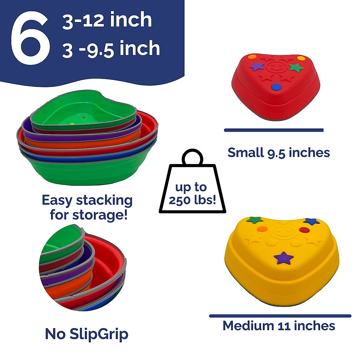 IMAGYM Stepping Stones for Kids Balance Set of 6 Stackable River Stones for Kids Toddler Balance Beam Balance Toys for Kids - Obstacle course for kids - Outdoor Toys for kids ages 3-5 Balance Pods