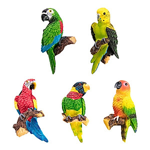 SOLUSTRE 5Pcs Bird Refrigerator Magnet Colorful 3D Parrot Fridge Magnet Decorative Magnetic Fridge Sticker for Kitchen Office Whiteboard Bird Lover Gift