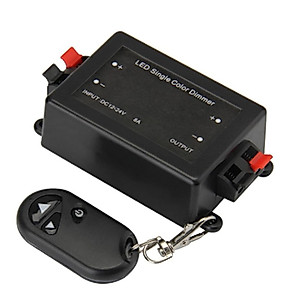 DC 12V 24V LED Dimmer Switch LED Light Strip Dimmer with Remote Control Adjust Brightness ON/Off Switch