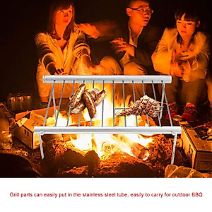 Camping Grill, Portable Compact Camping Grill Stainless Steel Folding BBQ Tube Outdoor Backpackers
