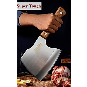 Kitory Super Heavy Duty Meat Cleaver eapecially for big bone and frozen meat - bone breaker - butcher kitchen axe knife - K5