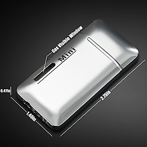 Cponmist 2 Pack Mini Butane Lighter, Double Jet Torch Lighter with Visible Window, Refillable and Adjustable Pocket Lighter, Great little gift for men and women, Black and White (without Gas)