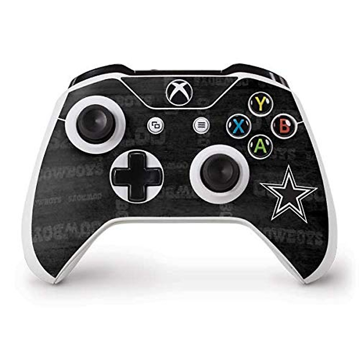 Skinit Decal Gaming Skin compatible with Xbox One S Controller - Officially Licensed NFL Dallas Cowboys Black & White Design