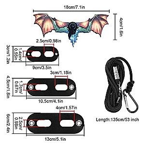 Bearded Dragon Leash, Adjustable Portable Reptile Leash with Cool Wings for Gecko, Bearded Dragon, Chameleon, Iguana, Hamster, Guinea Pig (S+M+L)