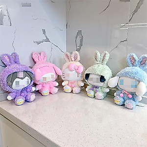 Ykecfpry Kawaii Cartoon Bunny Cross-Dressing Series Plush,Rabbit Stuffed Cute Soft Doll Toys, Plush Pillow Stuffed Animals Toy Birthday Gifts for Girls Kids (Green)