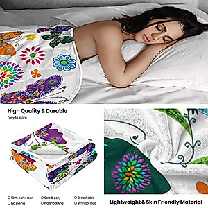 Carwayii Butterfly Blanket Soft Fleece Throw Blanket Durable Cozy Butterfly Sofa Blanket Warmth Noon Break Blanket Reversible Air Conditioning Blanket Warm Lap Blanket Gift for Women Men 50''X60''