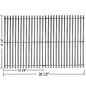 Hisencn Replacement Parts for Master Forge 1010037 1010048 Gas Grill Models, Stainless Steel Burners, Stainless Heat Plates Tent Shield and Cooking Grids Grill Grate Repair Kit