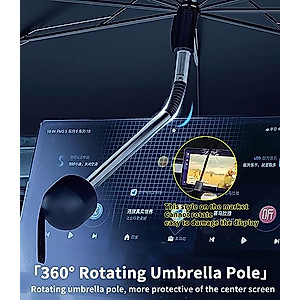 Custom-Fit for Volvo Windshield Sun Shade Umbrella, Foldable Car Umbrella Sunshade Cover UV Block Car Front Window with 360°Rotation Bendable Handle, Designed for Volvo Accessories (for Volvo S60)