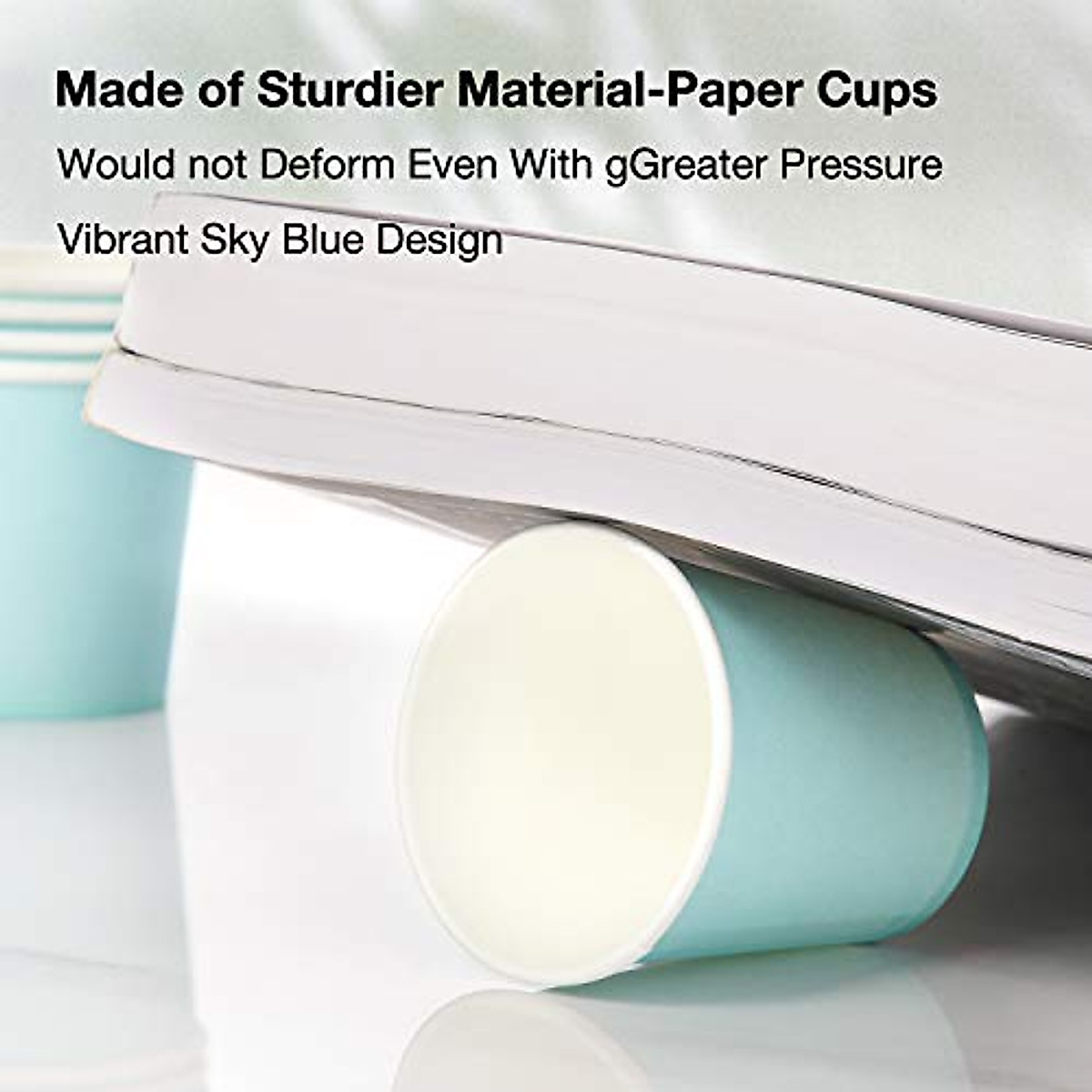 AOZITA [360 Pack] 3 oz Paper Cups, Sky Blue Mouthwash Cups, Disposable Bathroom Cups, Espresso Cups, Paper Cups for Party, Picnic, BBQ, Travel, and Event