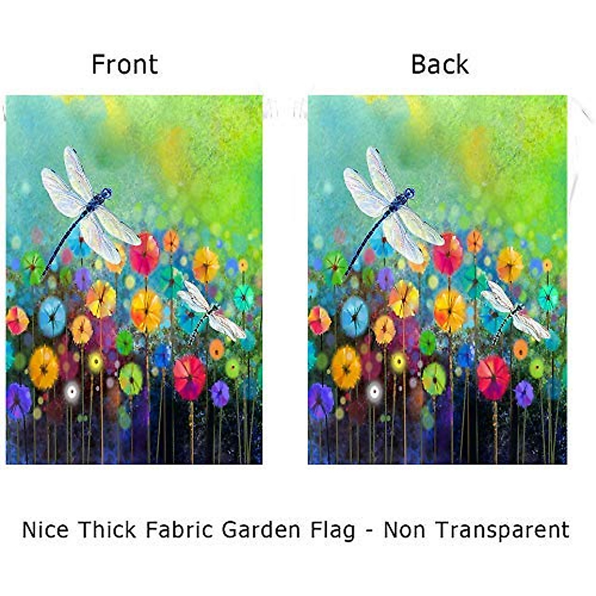 Flowers Garden Flag Dragonfly House Flag Spring Welcome Garden Flags 12 x 18 Double Sided Floral Flags for Patio Lawn Home Outdoor Decor