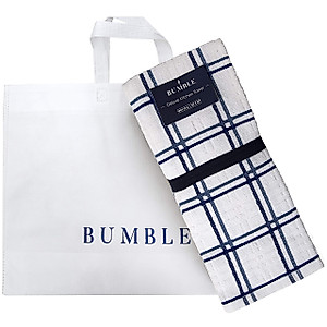 Dish Towel 16"x26" | Blue Windowpane Design | Kitchen Hand Towels, Large Tea Towel Set | Dish Towels for Kitchen | Natural Ring Spun Cotton Dish Towel | Soft, Highly Absorbent | 400 GSM – 6 Pack