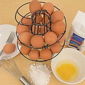 Southern Homewares Egg Skelter Deluxe Modern Spiraling Dispenser Rack Black