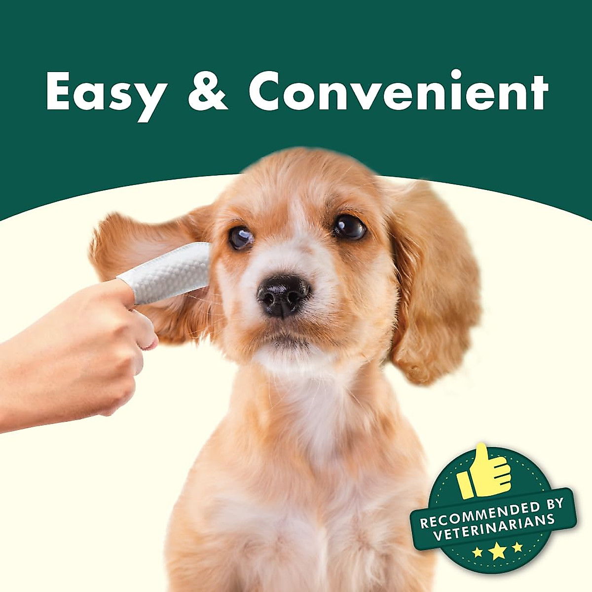 Blazego Ear Finger Wipes for Pets, Dog Ear Cleaner, Natural Ingredients, Remove Earwax & Odor for puppy, Relieve Ear Itching and Prevent Infection, Non-irritative and Convenient, 50 Counts