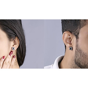 Dazzlingrock Collection 0.16 Carat (ctw) Round Blue & White Diamond Kite Shape Unisex Stud Earrings in 925 Sterling Silver in Push Back