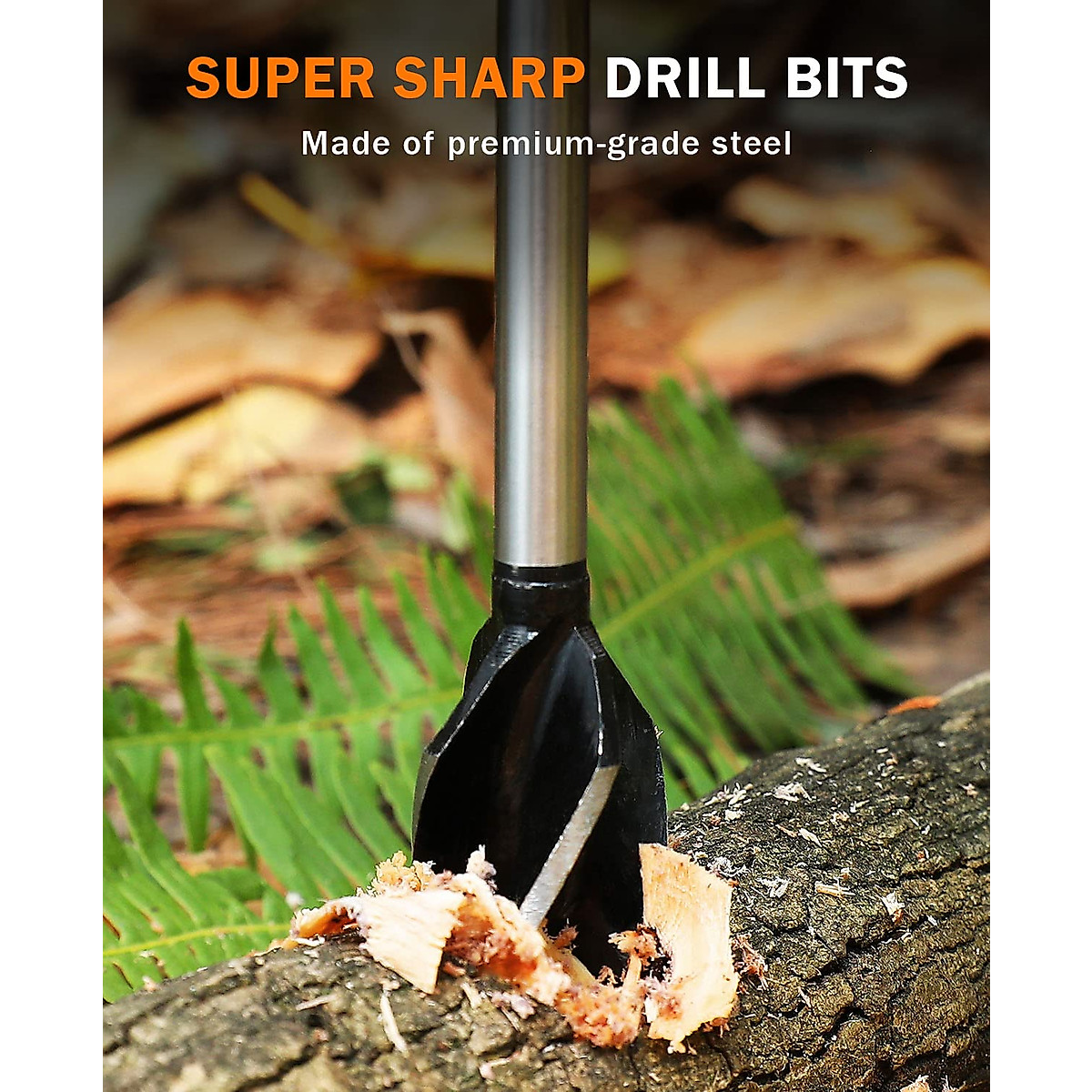 BURTOK Bushcraft Hand Auger Wrench, Heavy-Duty Scotch Eye Wood Auger, Hand Auger Wood Drill, Manual Hole Maker Multitool with Leather Case for Camping, Outdoor, Hiking