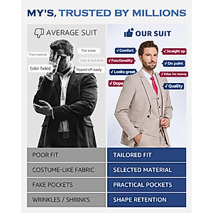 MY'S Men's Blazer Vest Pants Set, One Button Jacket Waistcoat and Trousers, Solid Party Wedding Dress Burgundy Small