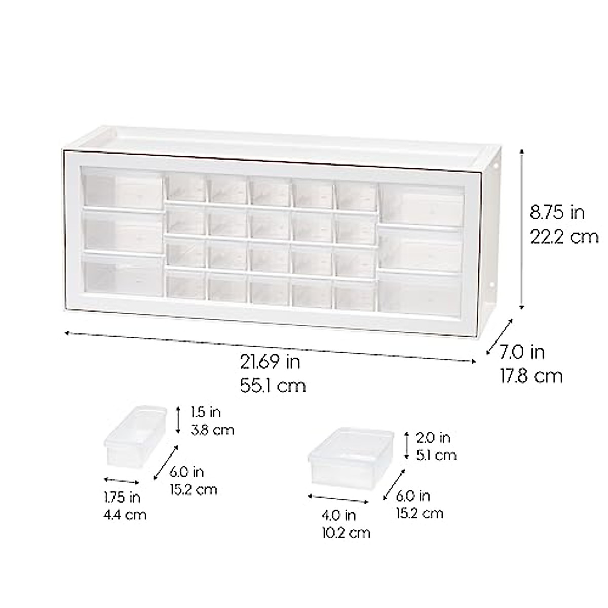 IRIS USA 26 Drawer Sewing and Craft Parts Cabinet, White