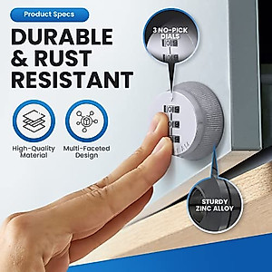 FJM Security Combi-Cam 7850R-XL Combination Cam Lock, 1-3/8" Chrome Finish