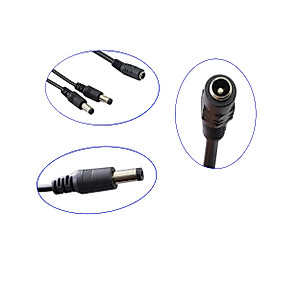 zdyCGTime 2Pack DC Power Female to Male Splitter Adapter Cable 1 Female to 2 Male 5.5mm x 2.1mm DC Power Supply Splitter Cord for Security CCTV Parking Security Cameras(1 to 2)