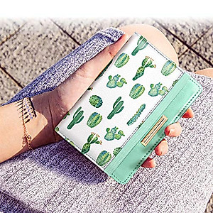 Passport Holder Cover,Traveling Passport Case Cute Passport Wallet for Women,Cactus