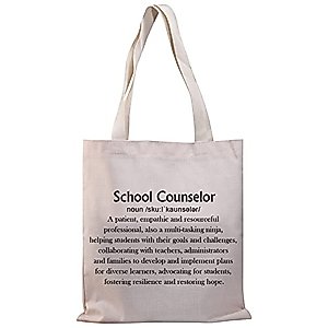 BDPWSS School Counselor Tote Bag Counselor Appreciation Gift School Guidance Counselor Motivational Definition Travel Pouch (School counselor definition TG)