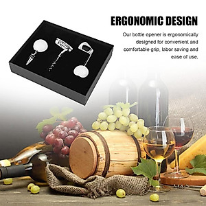 Wine Opener Set, Golf Bottle Opener, Manual Wine Bottle Opener, Zinc Alloy Handle Corkscrew Kit, for Wedding Birthday Day Wine Gift Set, for Golf Lovers and Beer Lovers (3 Pcs)