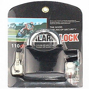 LianShi Alarm Lock 110dba Universal Security Alarm Lock System Anti-Theft for Door Motor Bicycle Padlock with 3 Keys (Black)