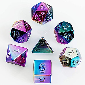 NUOBESTY 7pcs Polyhedral Dice Set Tabletop Roleplaying RPG Gaming Novelty Accessories for Role Playing Game Math Teaching