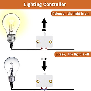 Honoson 8 Pieces Cabinet Door Switch for Closet Light Automatic Touch Door Activated Lamp Switch for Wardrobe Applicable to 12V 24V 110V (White)