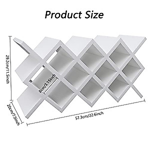 Gdrasuya10 Wine Rack Countertop for 10 Bottles, White Free Standing Wine Rack Tabletop Wooden Wine Storage Holder Display Rack Wine Bottle Shelf