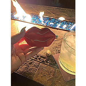 Red Lips Flask - Pucker Kiss Stainless Steel 5 oz. Pocket Flask For Drinks and Alcohol - Travel Picnic Bar Party - Fun Cute & Romantic