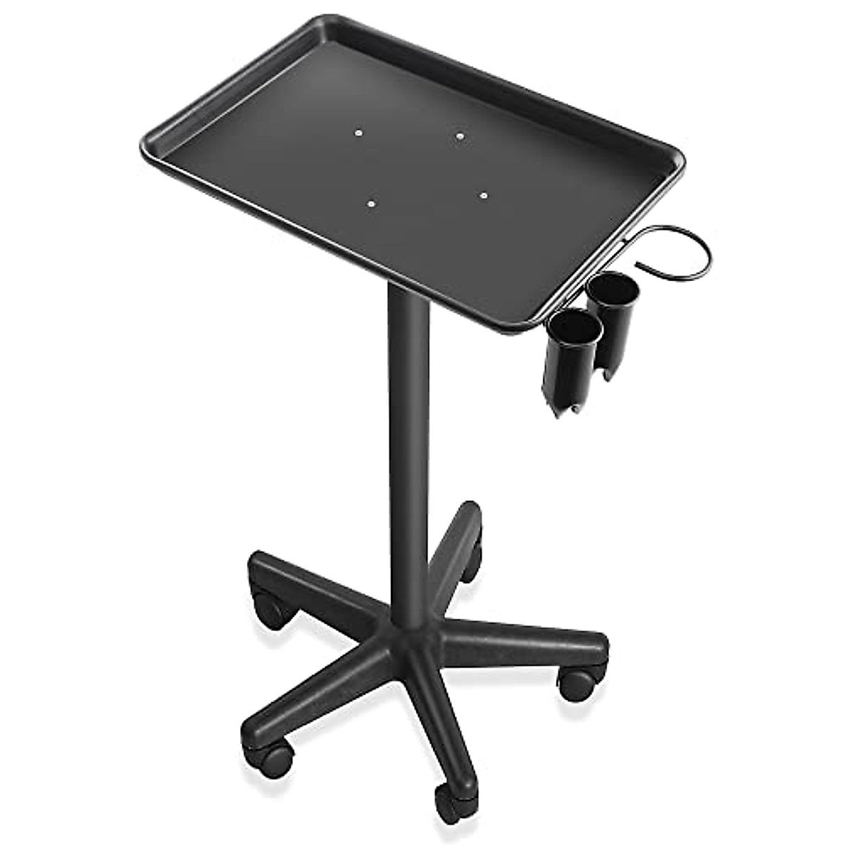Saloniture Aluminum Salon Instrument Tray with Caddy, Heavy-Duty Rolling Base