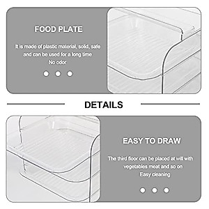 IMIKEYA Cupcake Holder Serving Trays: Kitchen Preparation Trays Stackable Food Prep Rack Organizer with Pull Out Drawers 3 Tier Meal Prep Containers White Cupcake Stand
