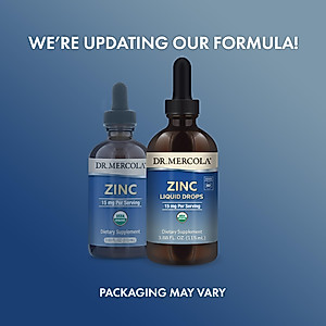 Dr. Mercola Organic Zinc Liquid Drops, 15 mg per Serving, 3.88 fl oz (115 ml), about 28 Servings, Dietary Supplement, Supports Immune and Organ Health, Non GMO, USDA Organic, NSF Certified