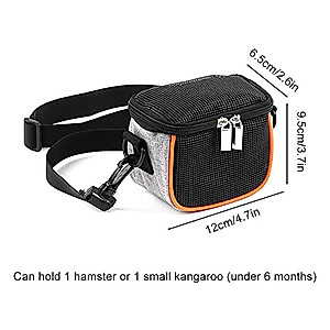 Hamster Carrier Bag,Portable Guinea Pig Travel Pouch Breathable Hamster Outgoing Bag with Adjustable Strap for Hedgehog Squirrel Guinea Hamster Pig Small Animals