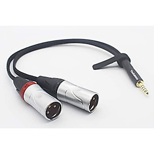 Youkamoo 4.4mm to Dual XLR Male Balanced Audio Headphone Adapter Silver Plated Cable 1 FT 0.3M