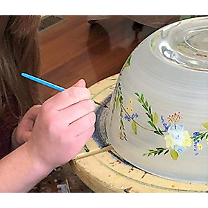 Golden Hill Studio Springtime in Paris Collection Unique Glassware by USA Artists, Set of 2, Spring Table Décor